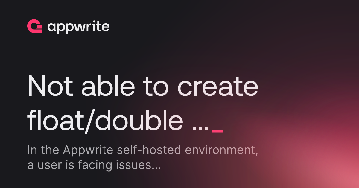 Not Able To Create Floatdouble Attributes And Relationships Threads 3360